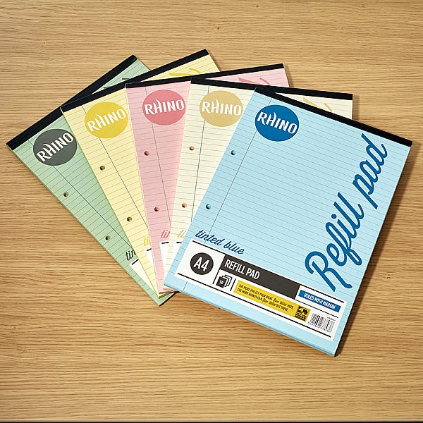 RHINO A4 Refill Pad - Blue Paper - 8mm Lined +… | RHINO Stationery